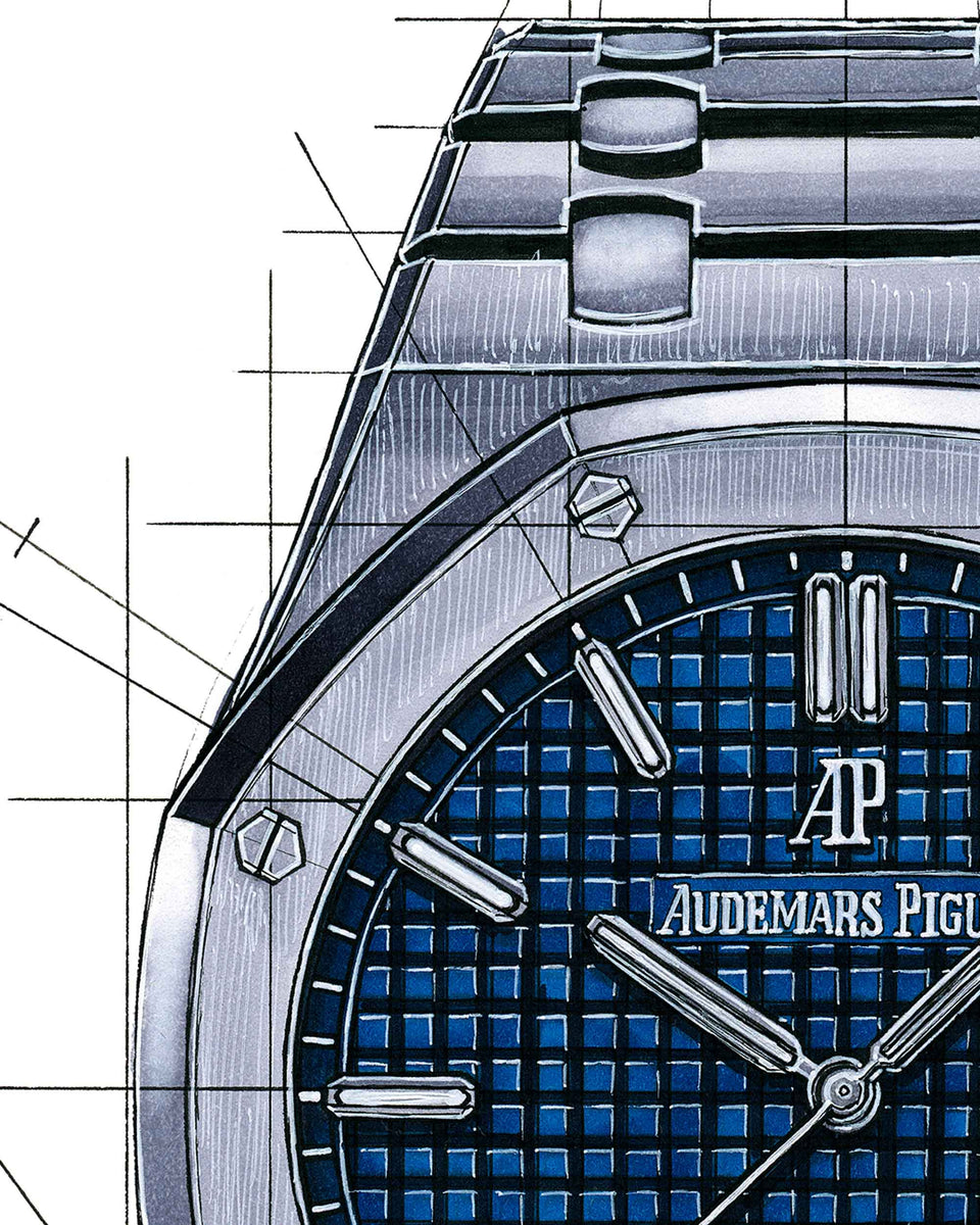 Watch Drawing Tribute To The AP Royal Oak 15500 By Ben Li – aBlogtoWatchStore