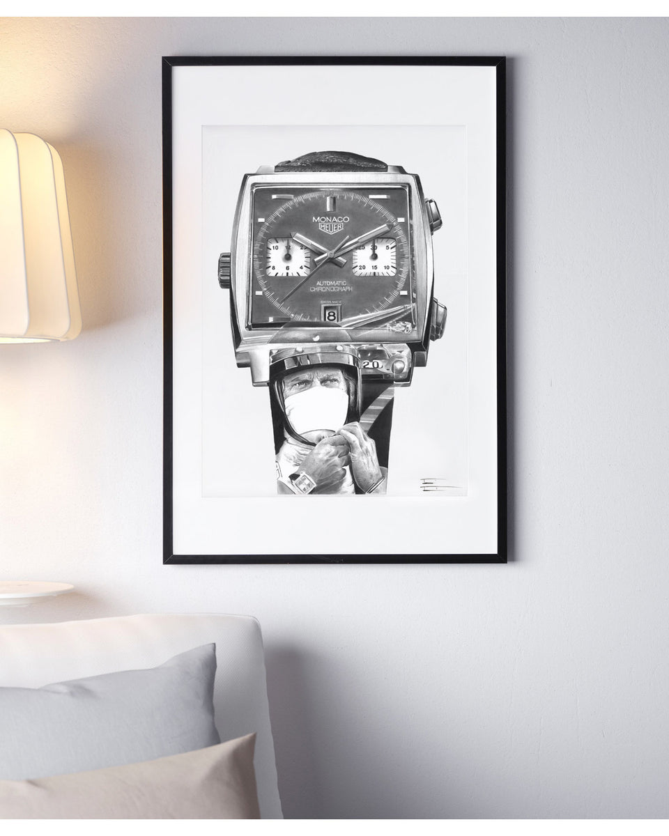 "Le Mans Chronograph" Watch Drawing — Horological Art Print by Artist ...