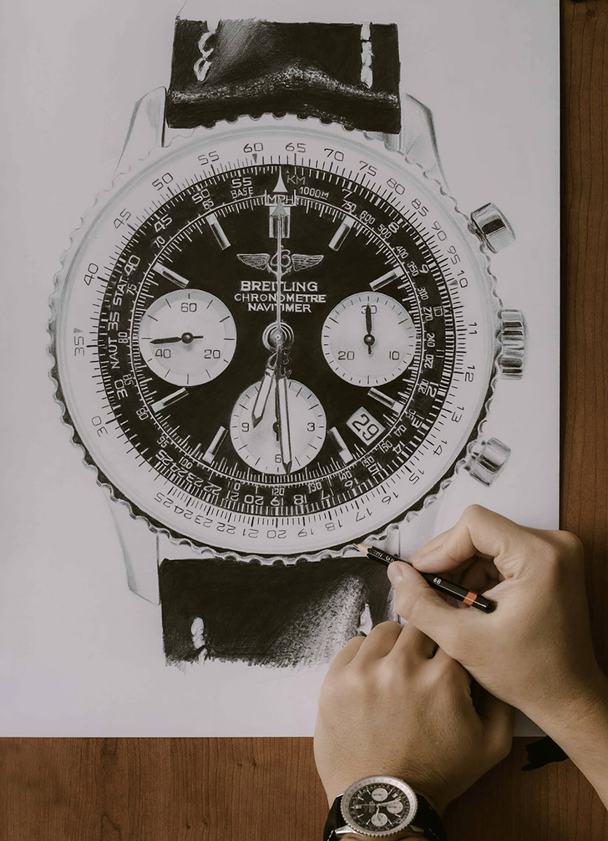 "Navitimer" Watch Drawing — Horological Art – aBlogtoWatchStore