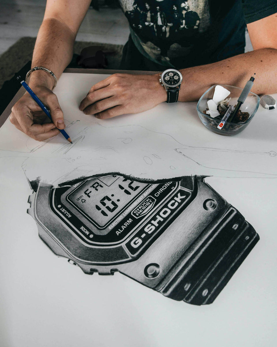 "Tribute To The DW5600 G-Shock" Watch Drawing — Horological Art ...